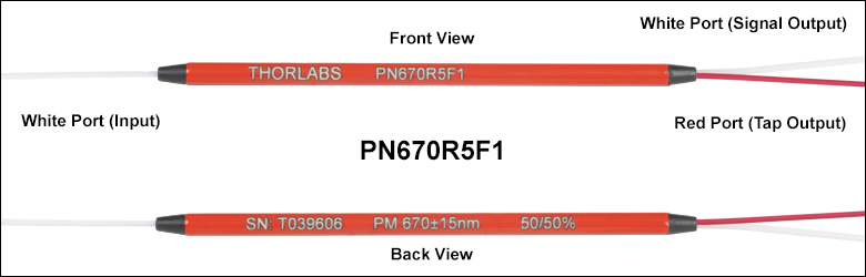 Thorlabs · 670 nm 1x2 Polarization-Maintaining Fiber Optic Couplers / Taps