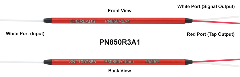 Thorlabs · 850 nm 1x2 Polarization-Maintaining Fiber Optic Couplers / Taps