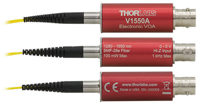 Thorlabs · 可変光減衰器(VOA)、MEMS/電圧駆動、シングルモードファイバ入出力