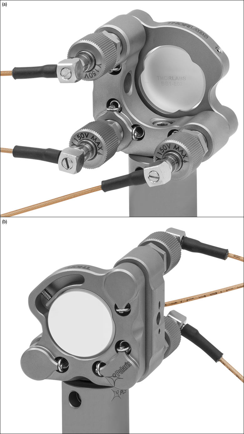 Thorlabs · Polaris® Kinematic Mirror Mounts with Piezoelectric Adjusters
