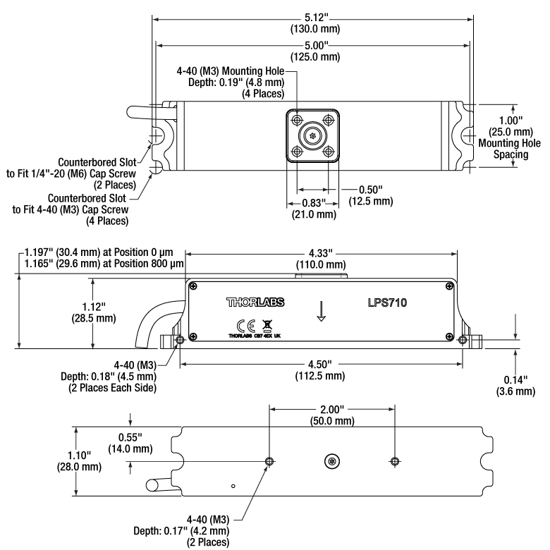 Thorlabs · Linear Z-Axis Stage Driven by an Amplified Piezo Motor