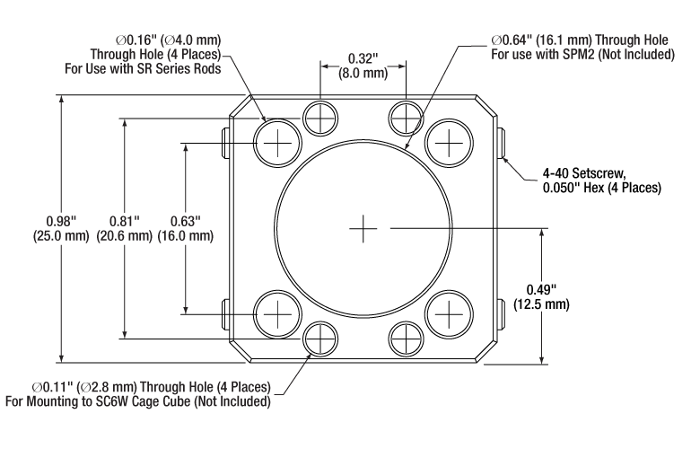 Thorlabs · Cage Plates for 16 mm Cage Systems