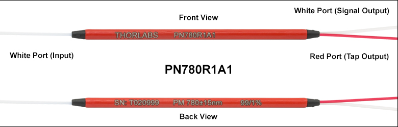 Thorlabs · 780 nm 1x2 Polarization-Maintaining Fiber Optic Couplers / Taps