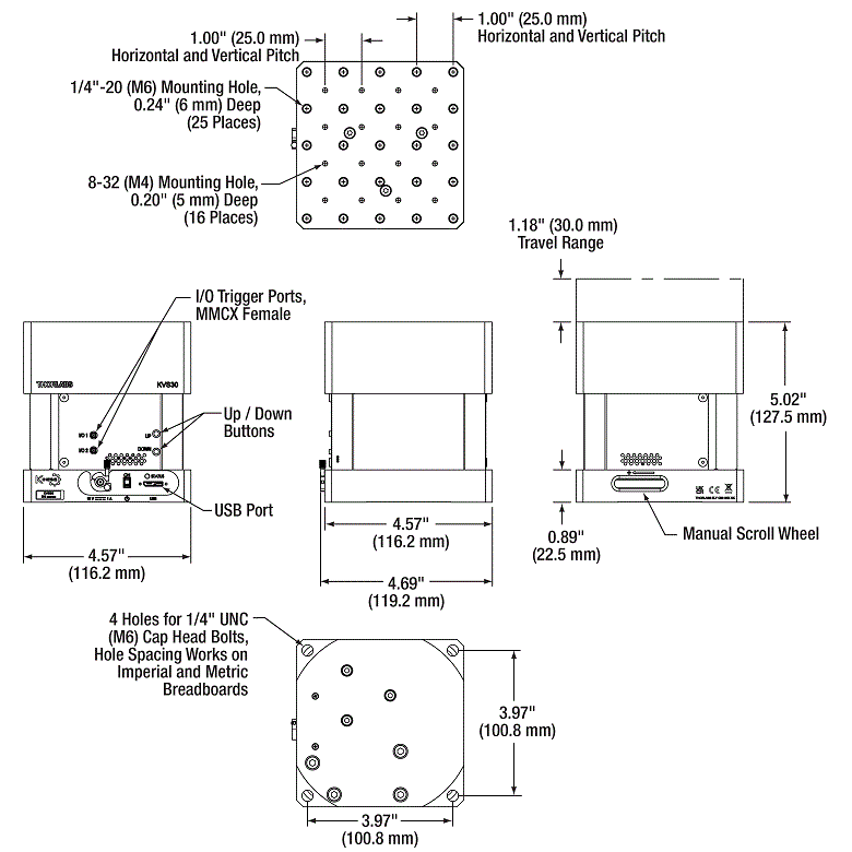 Thorlabs · Kinesis® Precision, Motorized Vertical Translation Stage