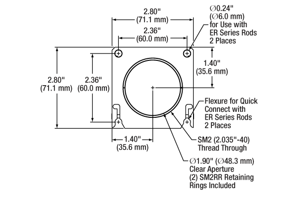 Thorlabs · 60 mm Removable Cage Segment Plates