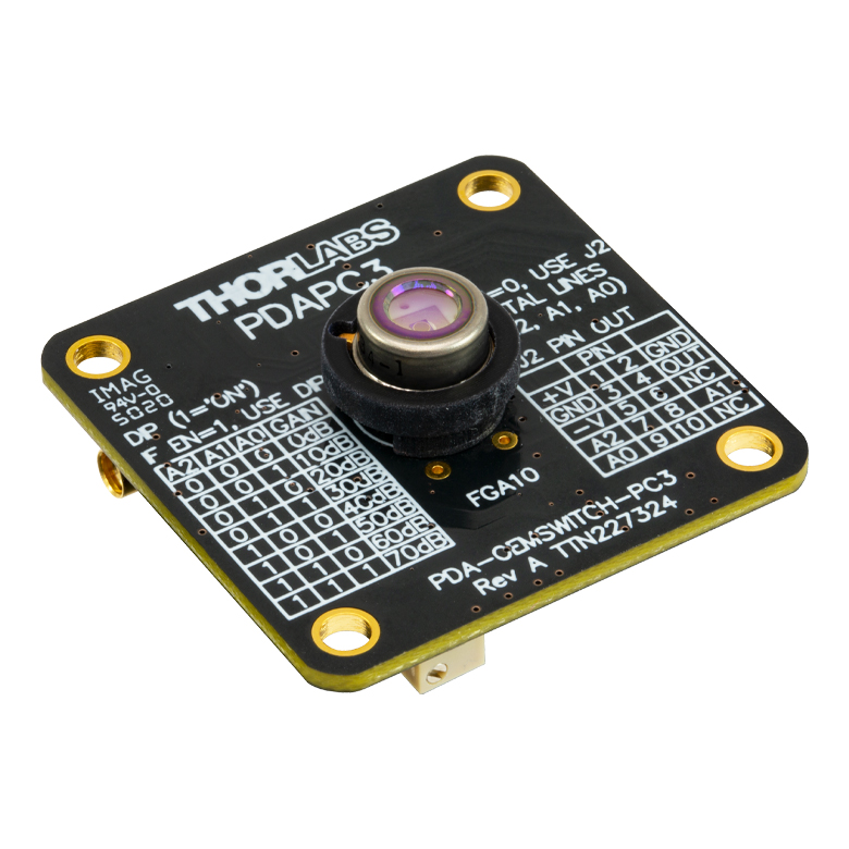 Thorlabs · InGaAs Free-Space Amplified Photodetectors, OEM Package