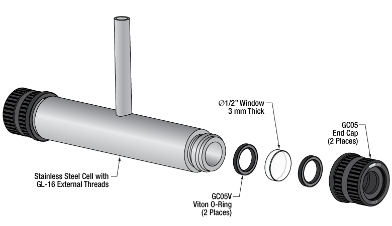Thorlabs · Threaded Empty Stainless Steel Gas Cells
