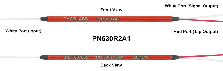 Thorlabs · 530 nm 1x2 Polarization-Maintaining Fiber Optic Couplers / Taps