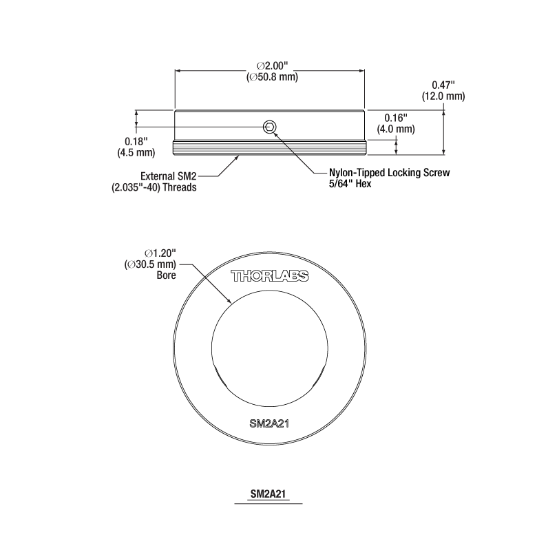 Thorlabs · SM Thread to Smooth Bore Adapters
