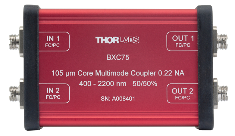 Thorlabs · 2x2阶跃折射率多模光纤耦合器，纤芯Ø105 µm，数值孔径0.22