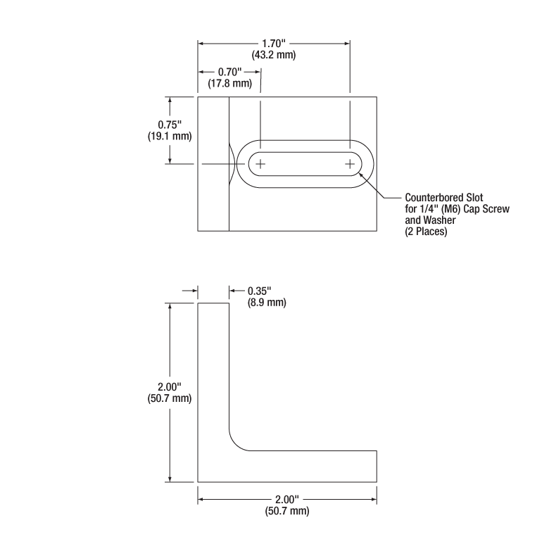 Thorlabs · Vacuum-Compatible Right-Angle Brackets