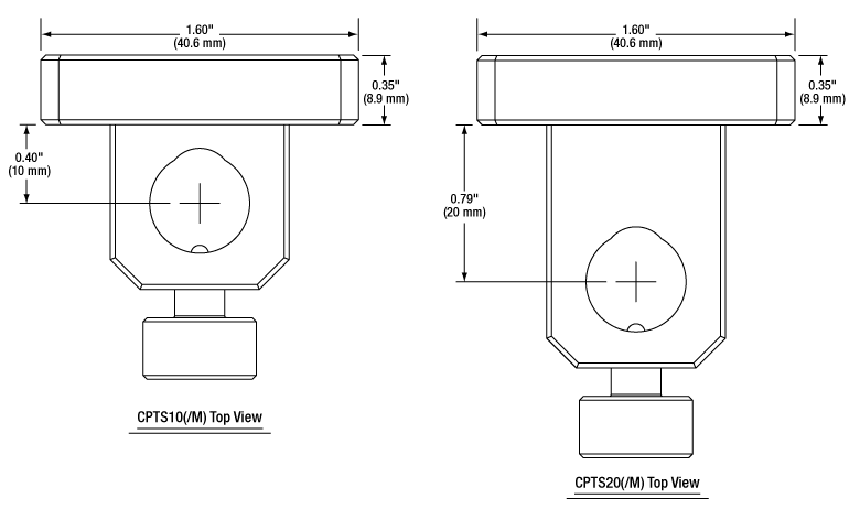 Thorlabs · 30 mm Cage to Ø1/2" Post Adapters