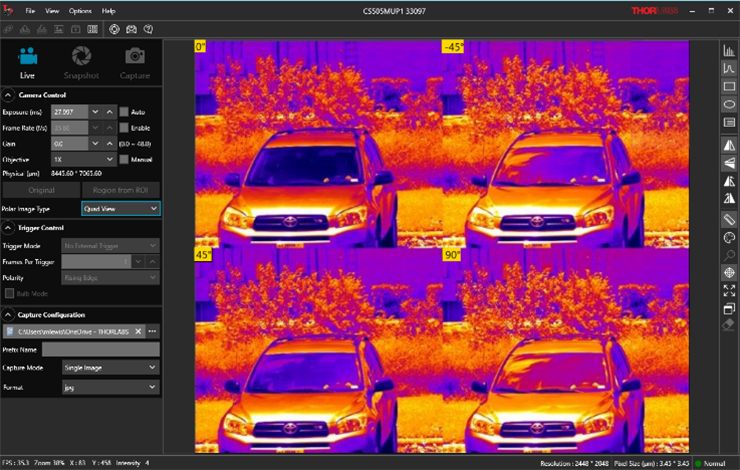 Thorlabs · Polarization Camera with 5.0 MP Monochrome CMOS Sensor