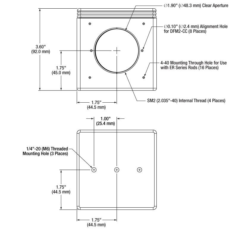 Thorlabs · 60 mm Cage Cube for Right-Angle Optics